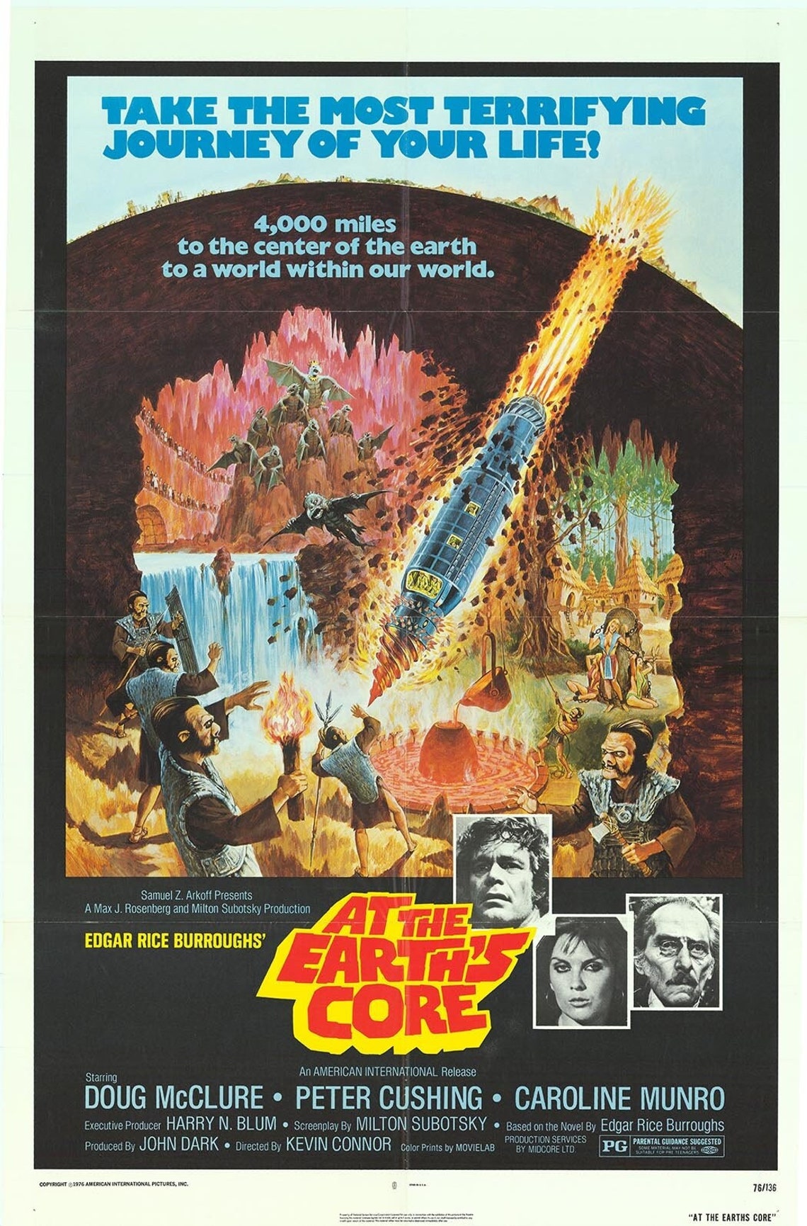 At the Earth's Core Original 1976 Vintage One Sheet Poster - Etsy