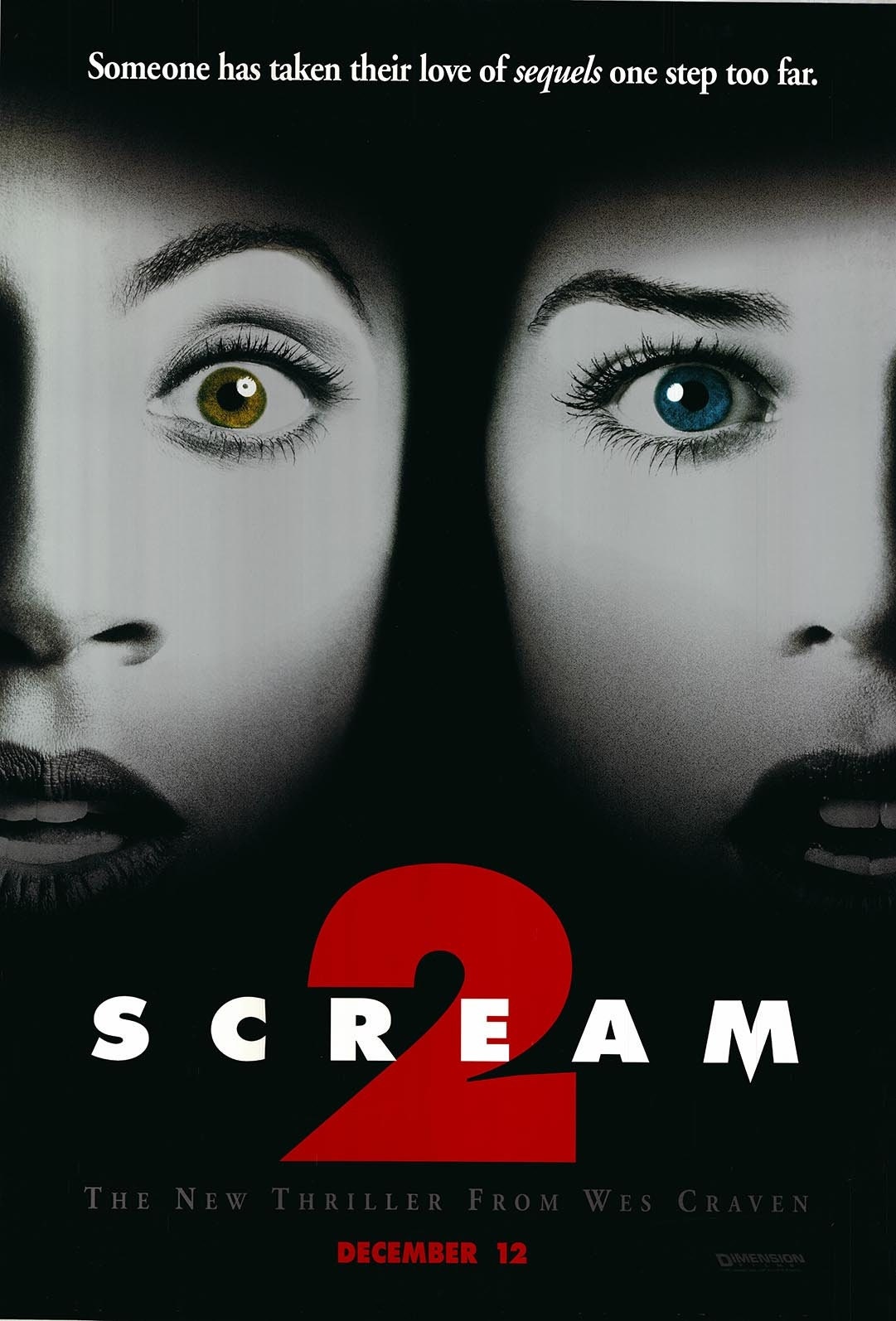 Scream 2 Movie Poster - Original One Sheet Advance Rare Vintage Wes ...