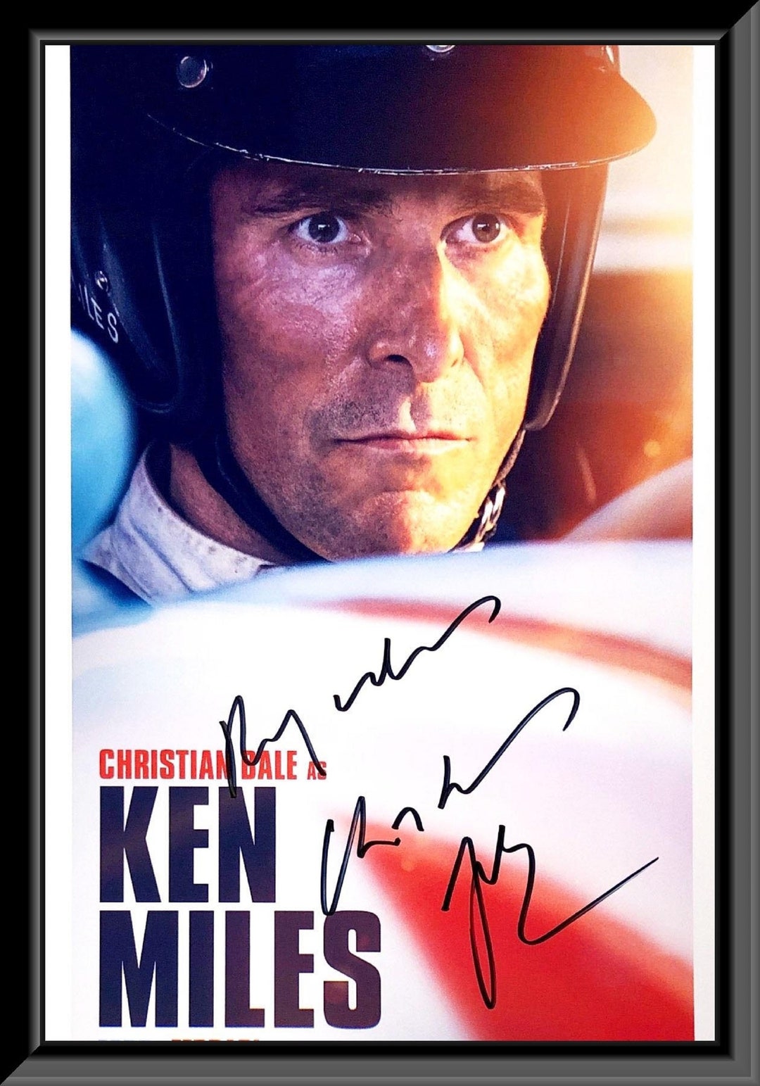 Ford V Ferrari Christian Bale Signed Movie Poster - Etsy