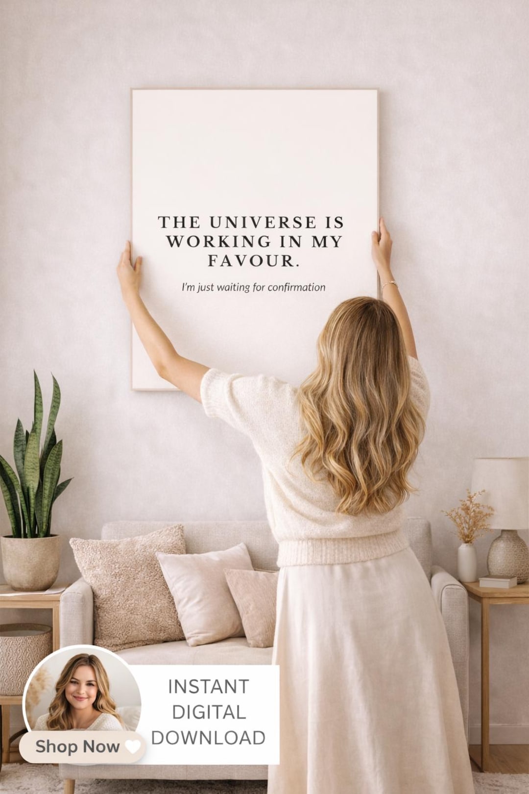 Manifestation Wall Art Printable | Calm Neutral Funny Quote | Soft Life ...