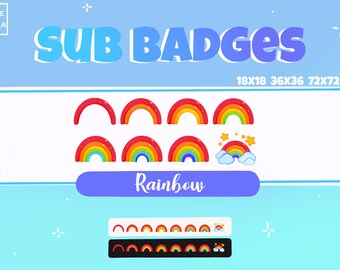 Rainbow Sub Badges | Etsy