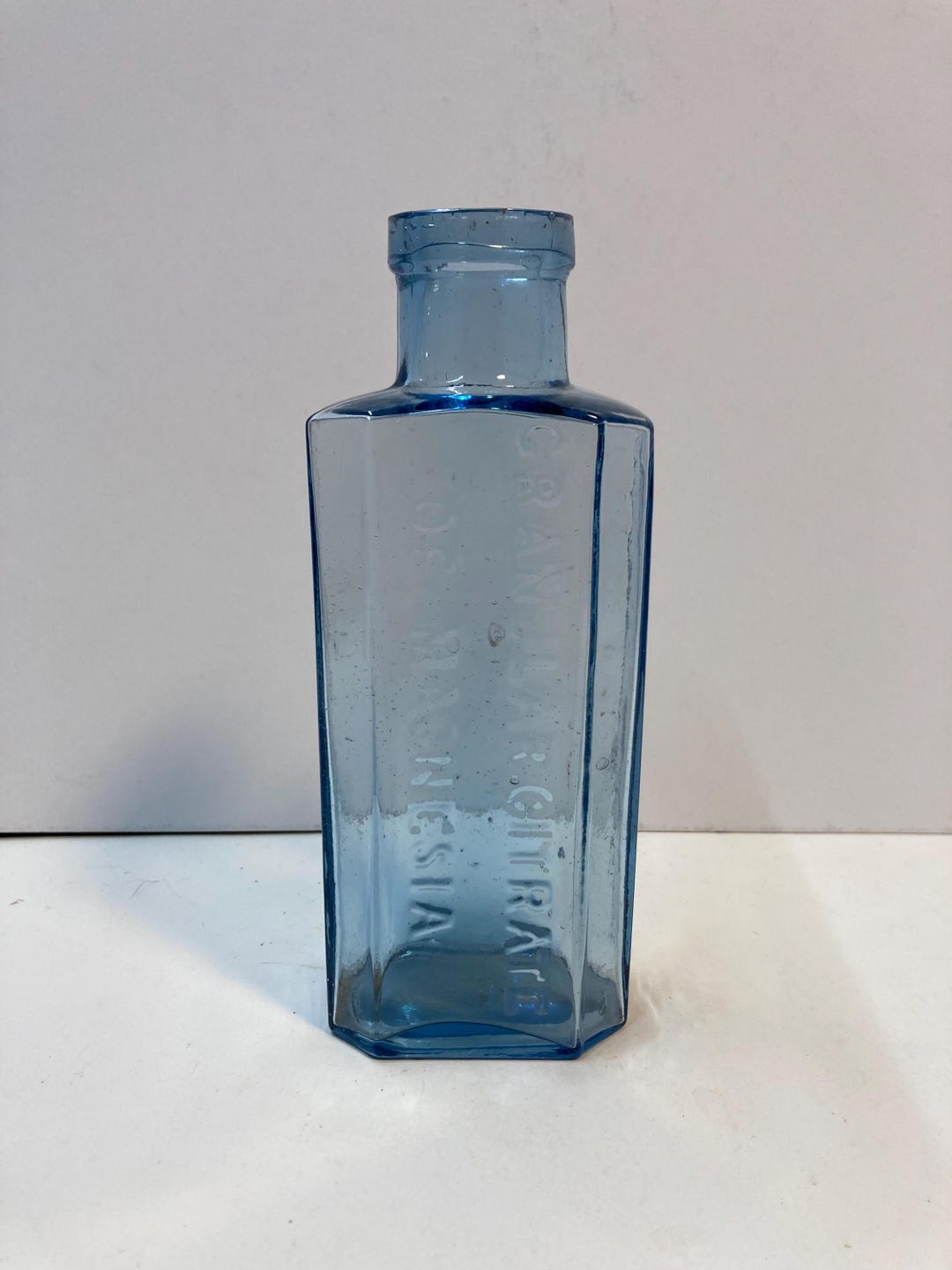 Antique Bottle - Blue Granular Citrate of Magnesia - Etsy