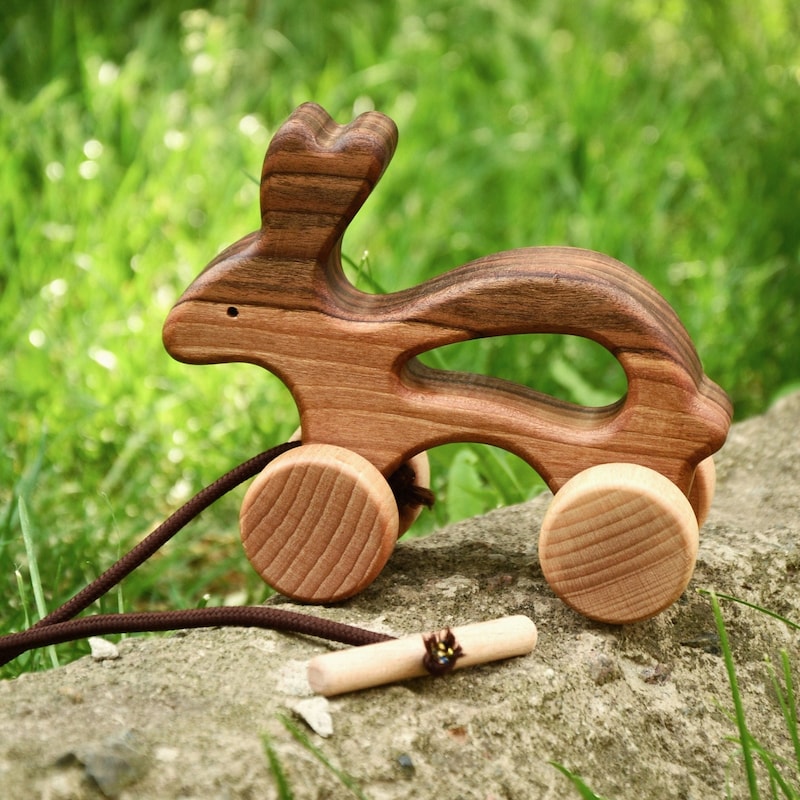 Rabbit Pull Toy - Etsy