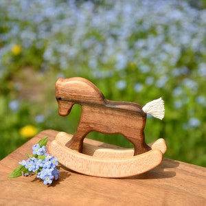 Handmade Miniature Wooden Horse Toys, Vintage Animal Little Toy ...