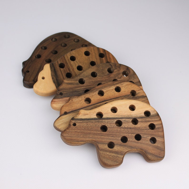 Wooden Lacing Bear Toy Montessori Learning Toys for Toddler - Etsy