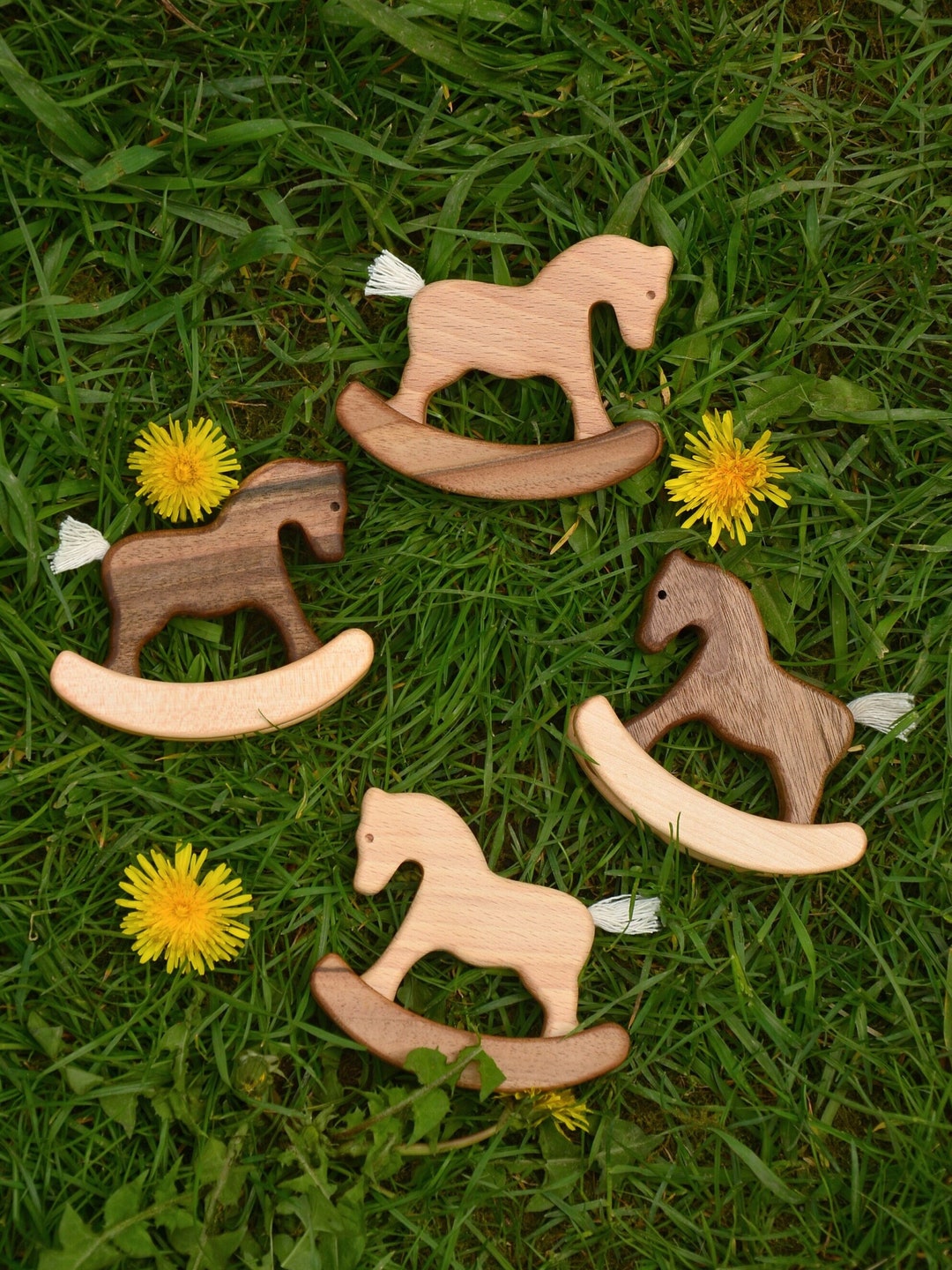 Handmade Miniature Wooden Horse Toys, Vintage Animal Little Toy ...