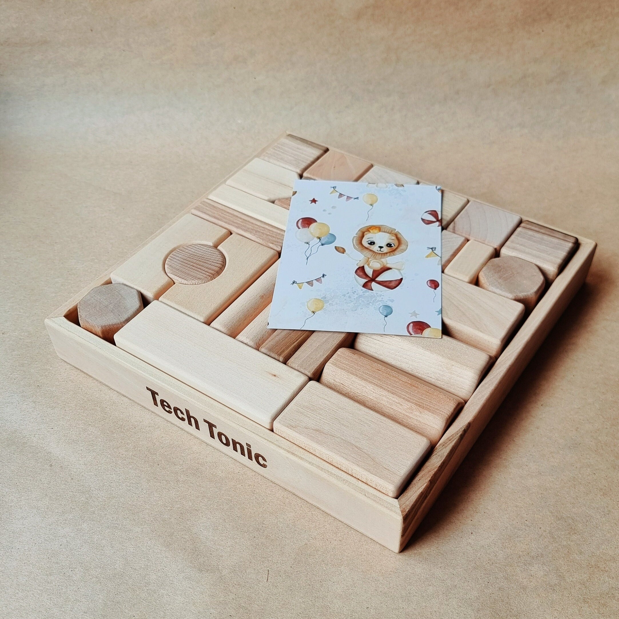 Wooden Building Blocks Set for Toddler, Educational Waldorf Toys ...