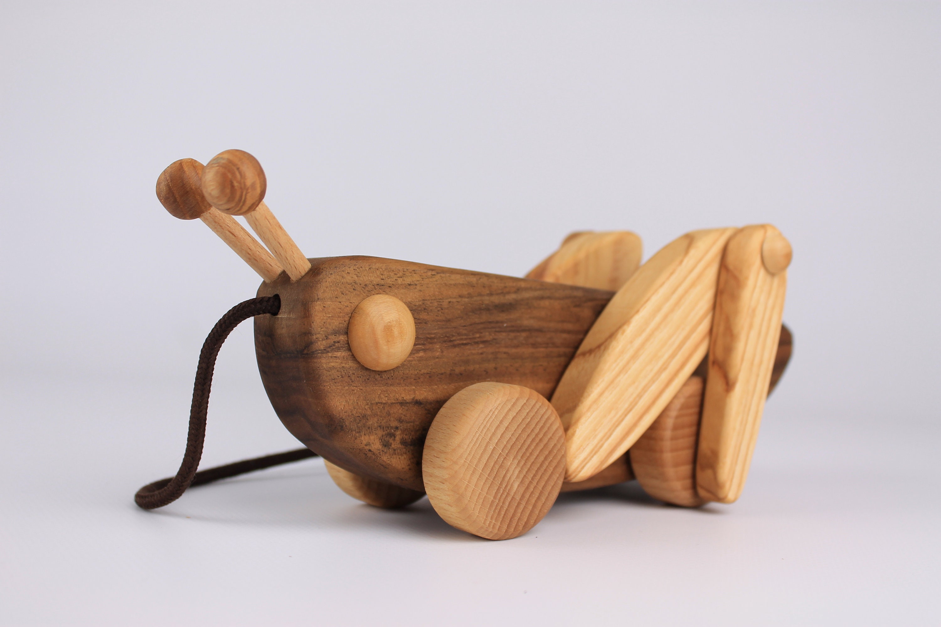 Handmade Wooden Baby Toys Animals on Wheels for Kids, Educational Pull ...
