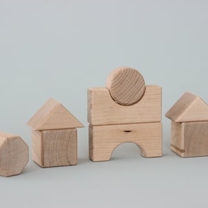 Wooden Building Blocks Box Set 39 Pcs., Baby Boy Gift, Preschool ...