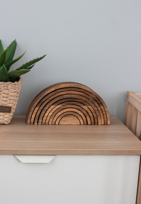 Wooden Pyramid Fidget Toys Montessori Rainbow Unique Baby Gift - Etsy