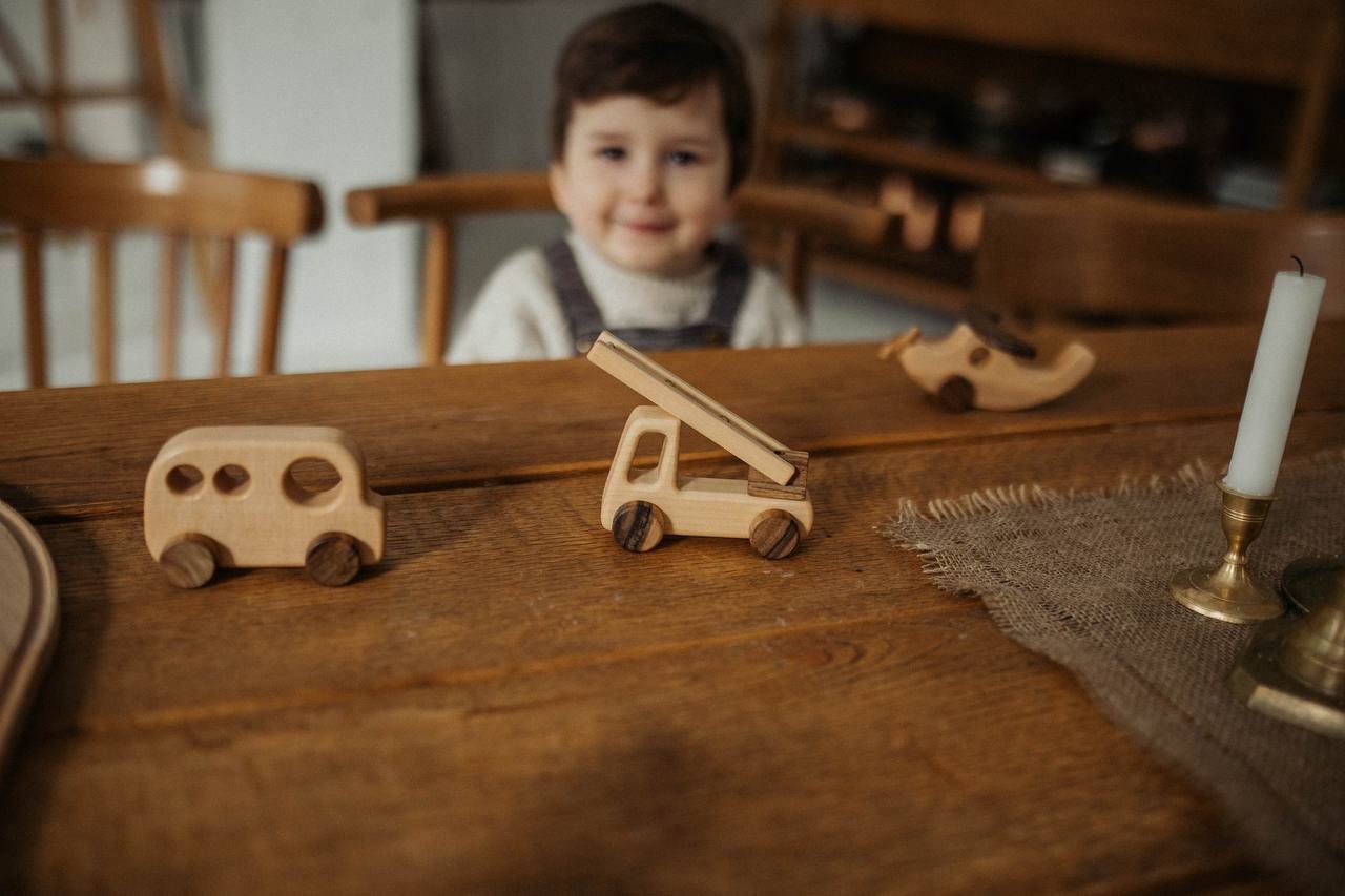 Wooden Cars Toys Mini Vehicles on Wheels Baby Boy Gift Toys for Toddler ...