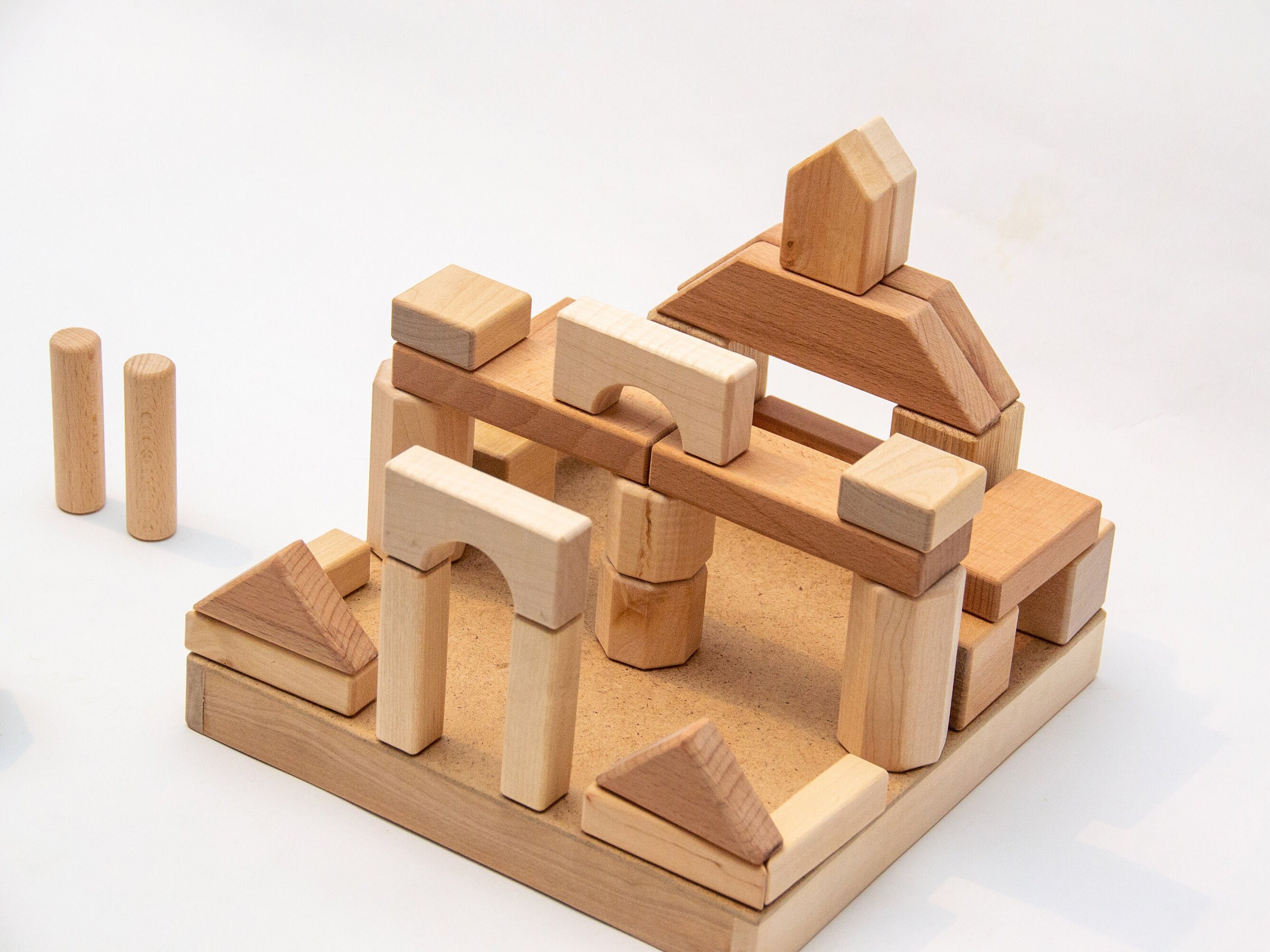 Wooden Building Blocks Box Set 39 Pcs., Baby Boy Gift, Preschool ...