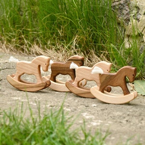 Miniature Classic Wooden Horse Toys for 1 Year Old, Handmade Animal Toy ...