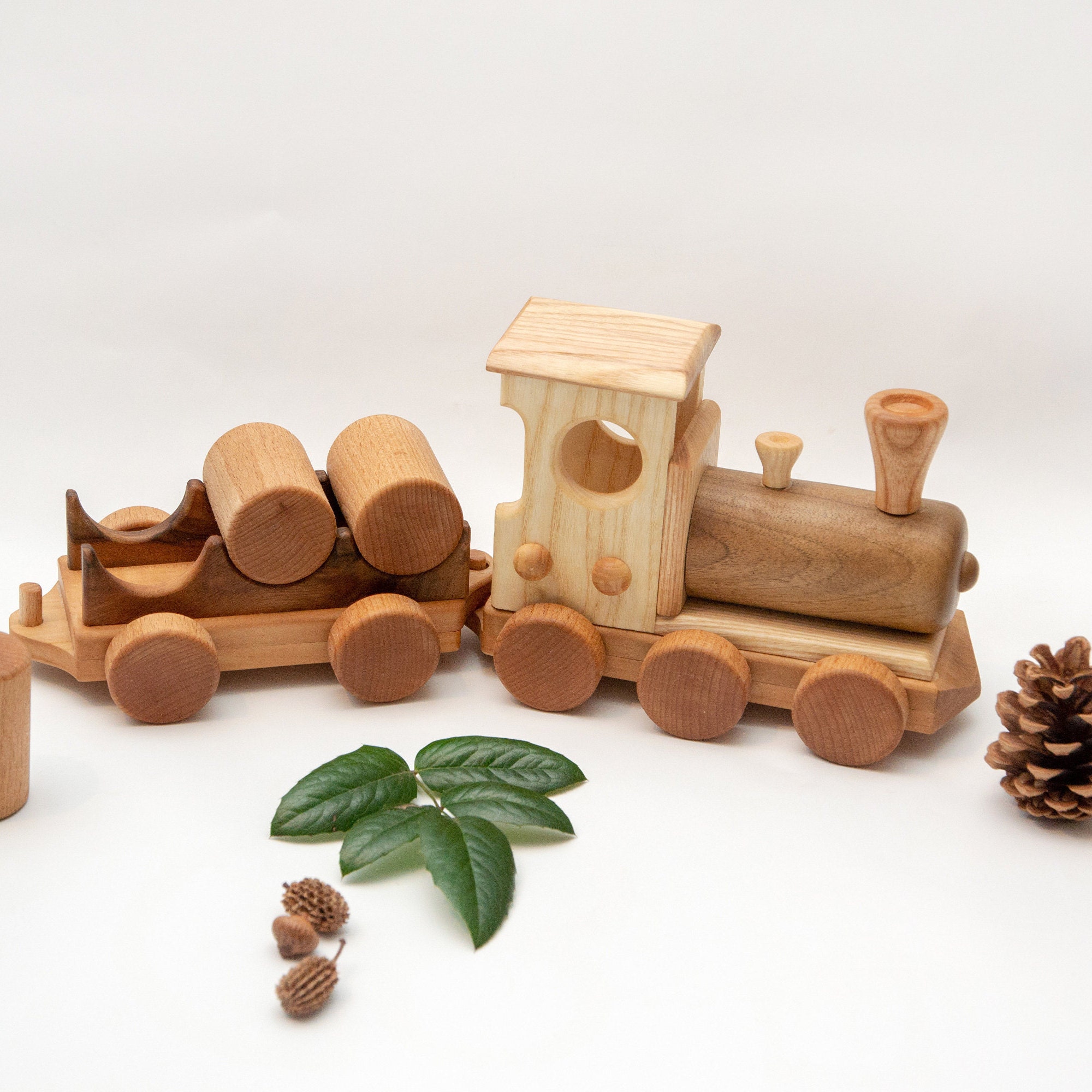 Wooden Train on Wheels With Carriages Fathers Day Gift | Etsy