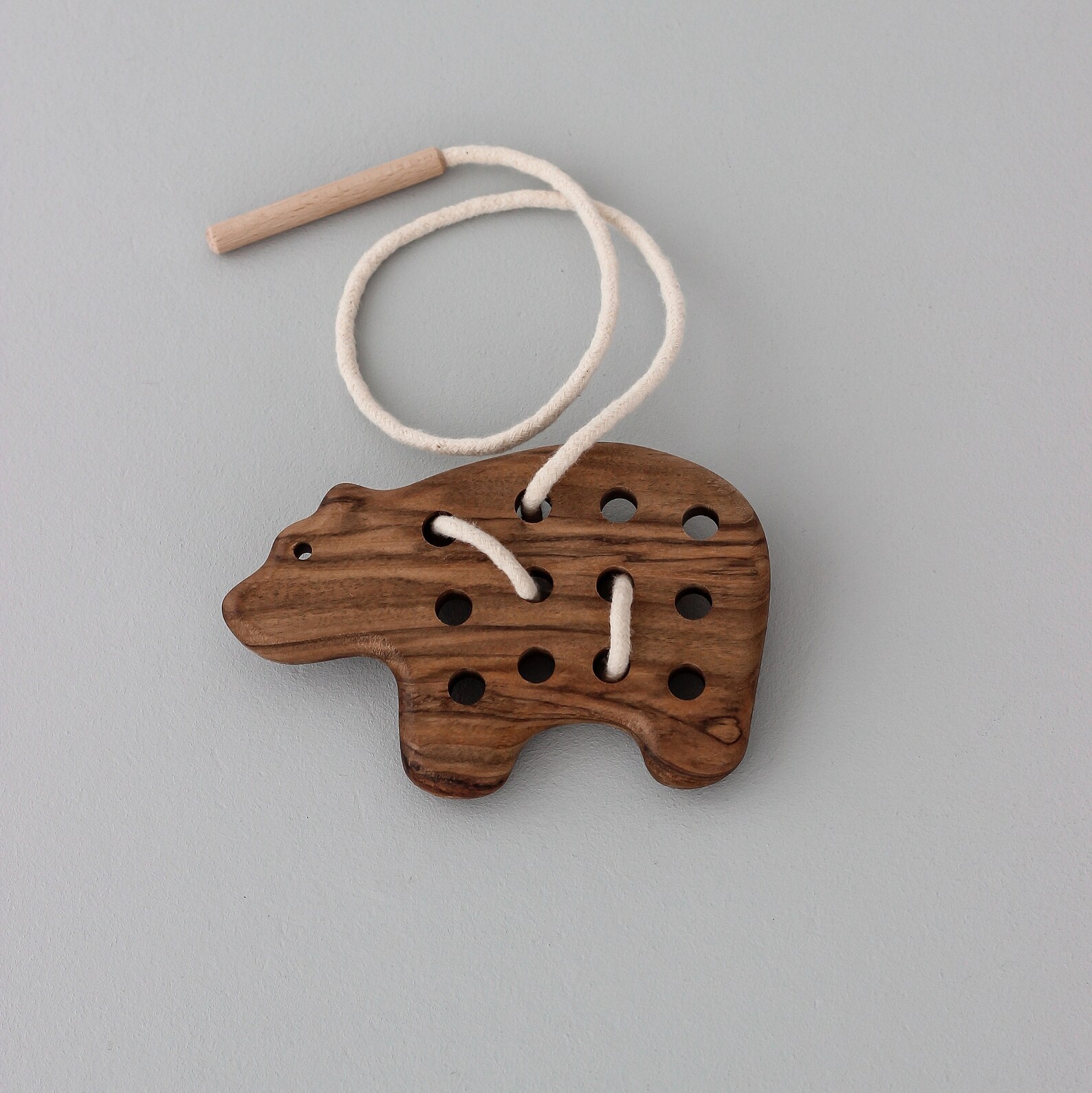 Wooden Lacing Bear Toy Montessori Learning Toys for Toddler - Etsy UK