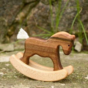 Miniature Classic Wooden Horse Toys for 1 Year Old, Handmade Animal Toy ...