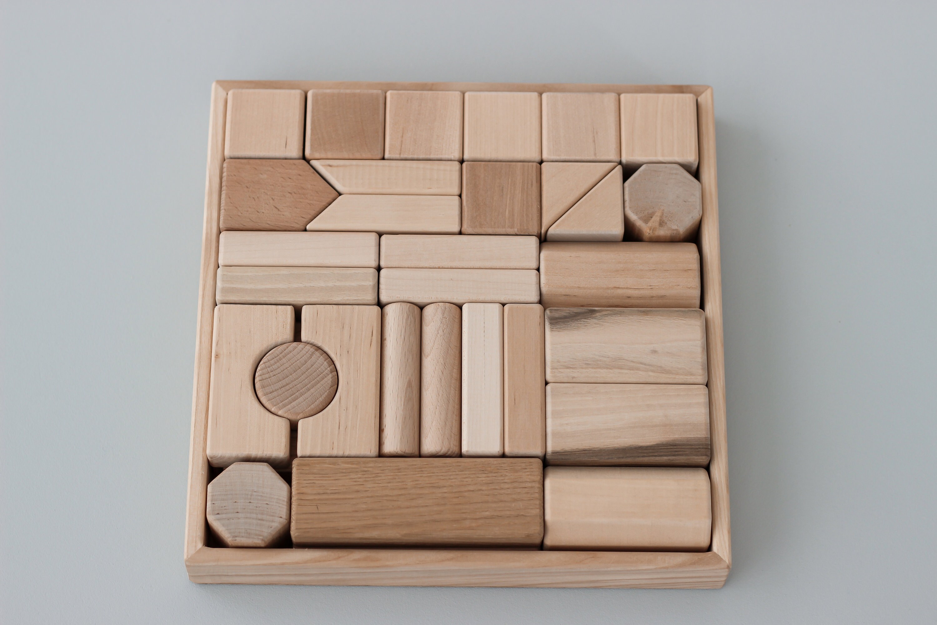 Wooden Building Blocks Box Set 39 Pcs. Montessori Toddler - Etsy