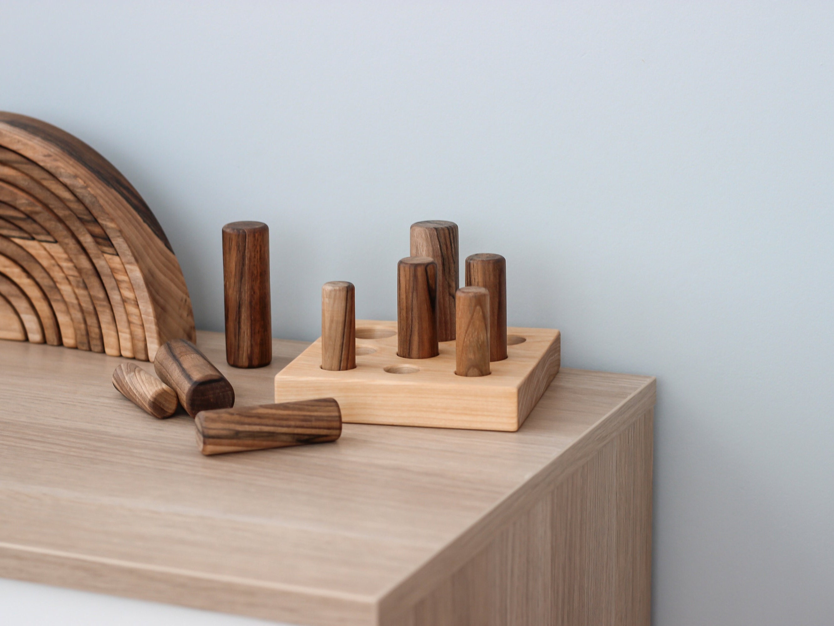 Wooden Montessori Cylinder Sorting Puzzle Toy: Educational Toy for ...