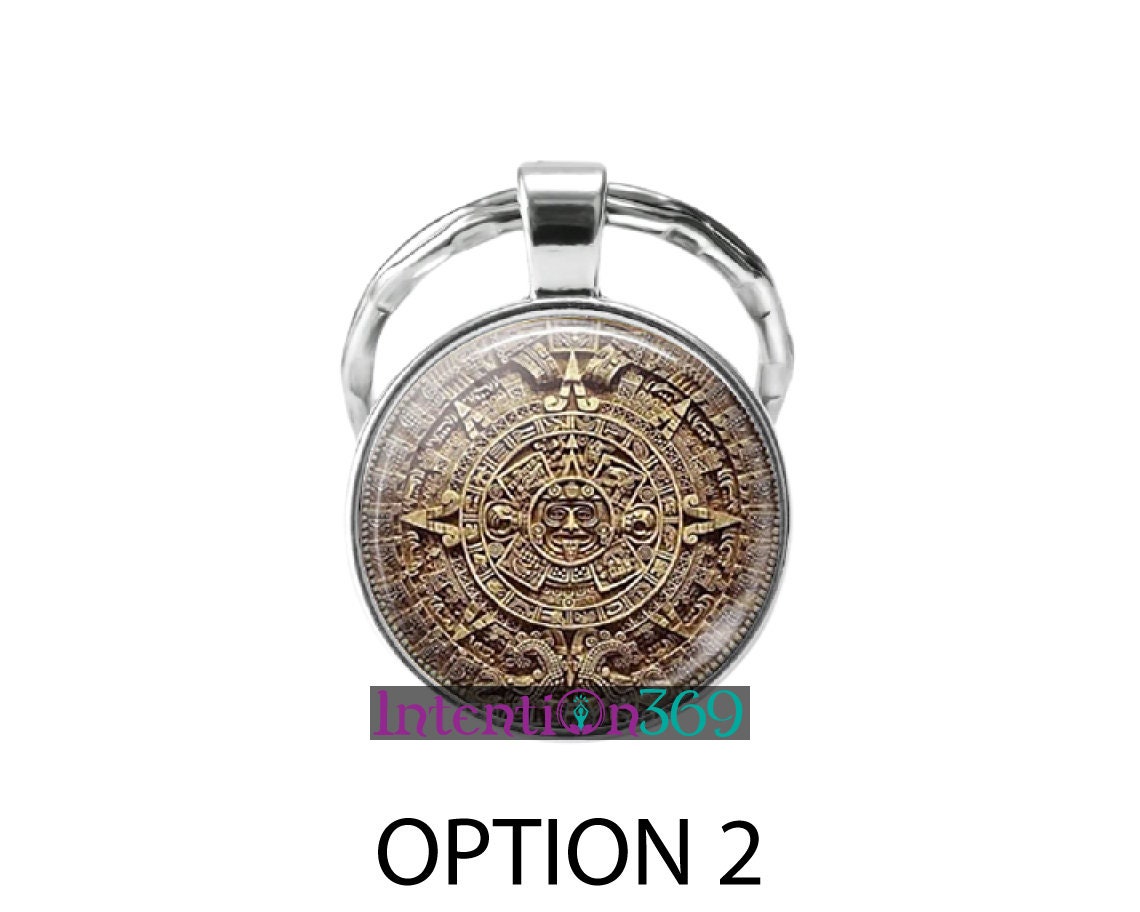 Mayan Calendar Keychain Aztec Calendar Keychain - Etsy