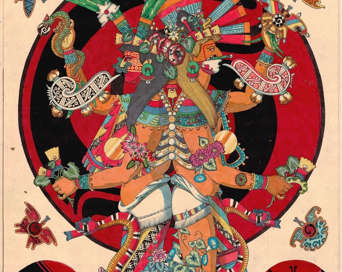 The birth of death 7, Mictlantecuhtli and Mictecacihuatl. Aztec ...