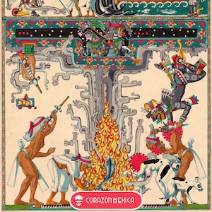 The Great Flood. the Fifth Sun, Aztec, Mexican Spirituality, Art ...