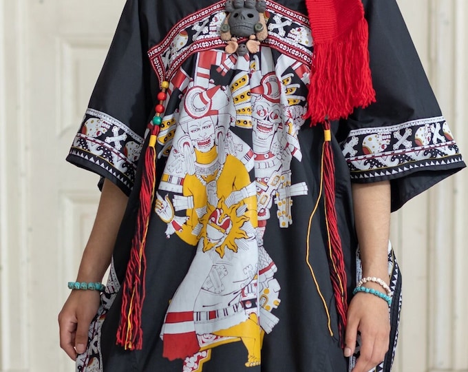 Mictlan Huipil, Mexica Aztec Regalia, Mictlantecuhtli, Mictecacihuatl ...