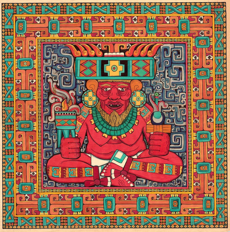 Huehueteotl Mexica Aztec Fire Lord Old Fire God - Etsy