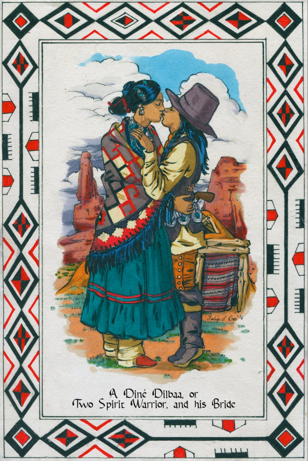 A Diné Dilbaa or Two Spirit Warrior, and His Bride, Two Spirit Trans ...