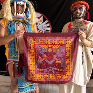 Mexica bandana, handkerchief, Nahui Tezcatlipoca, Quetzalcoatl, Xipe ...