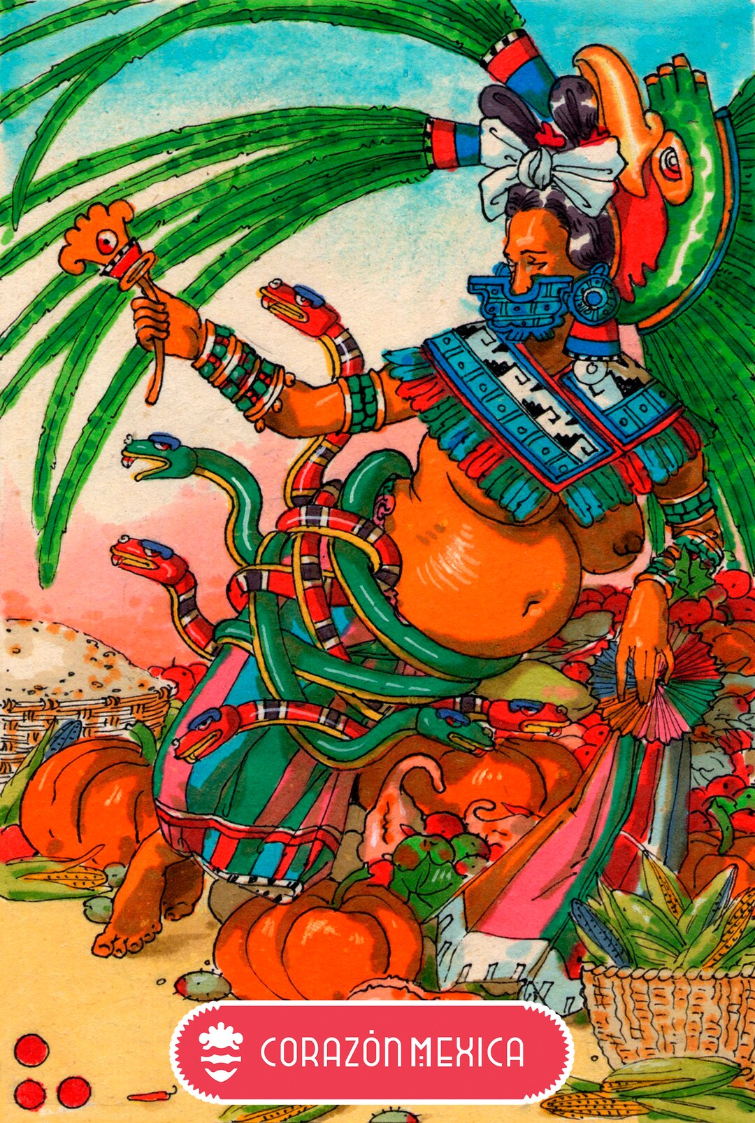 Cihuatlatoani. Nahui Tecpatl. Tarot, Mexica, Aztec, Mexica Heart. - Etsy