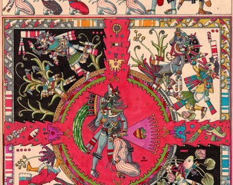 Cuauhtemoc. Aztec Mexican Spirituality Art Corazon Mexica - Etsy