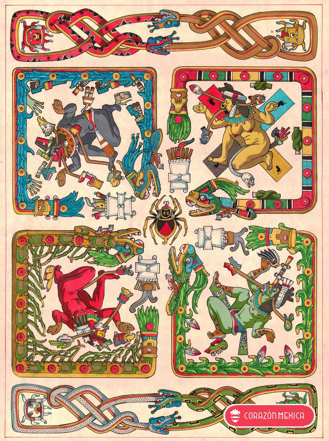 Four Serpents Almanac. Mesoamerican, Mexica (aztec), Native American ...