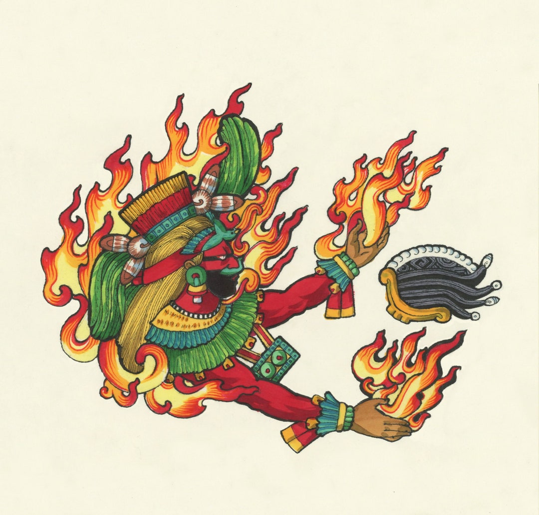 Tonalli Xiuhtecuhtli, Lord of Fire, Wisdom, and Time, Mexica (aztec ...