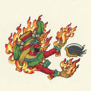 Tonalli Xiuhtecuhtli, Lord of Fire, Wisdom, and Time, Mexica (aztec ...