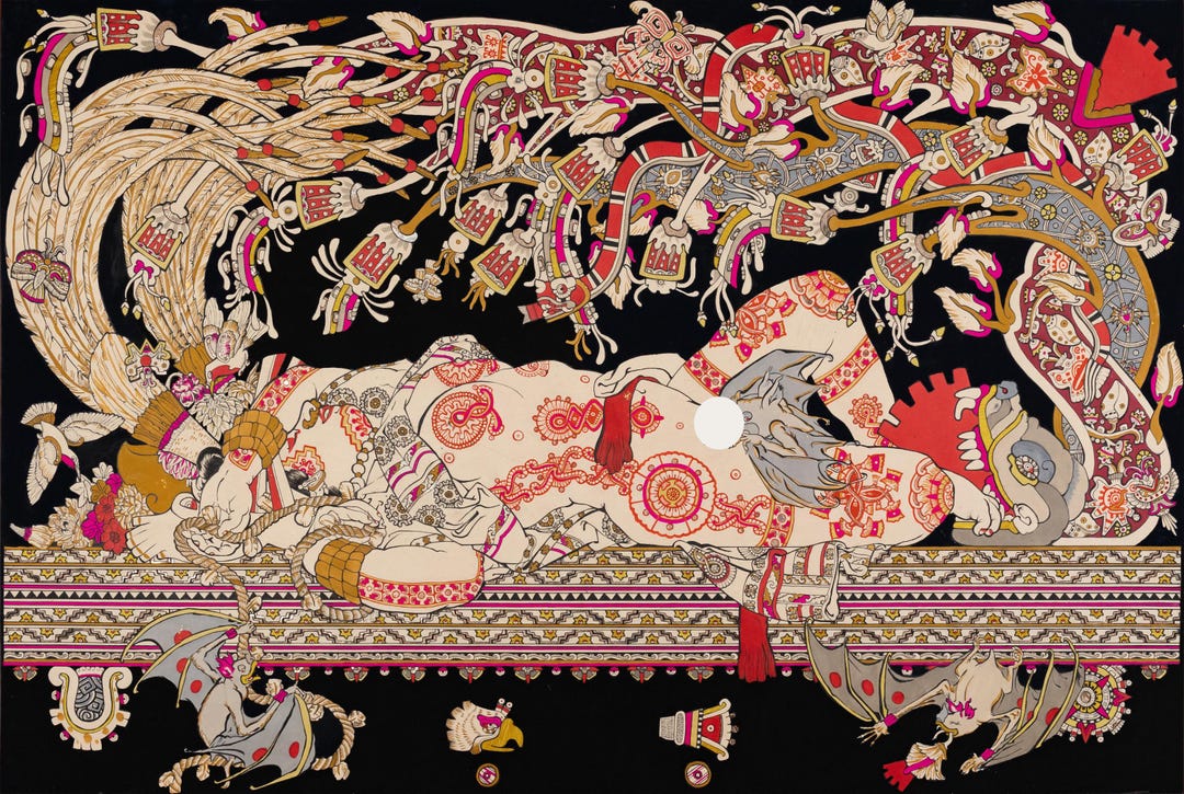 Xochiquetzal Bitten, Collage, Print, Indigenous, Mexica (aztec) Sacred ...