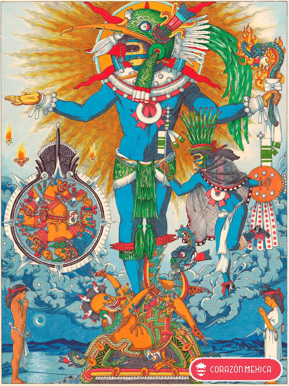 The Birth of Huitzilopochtli. Sun God Native American Aztec - Etsy