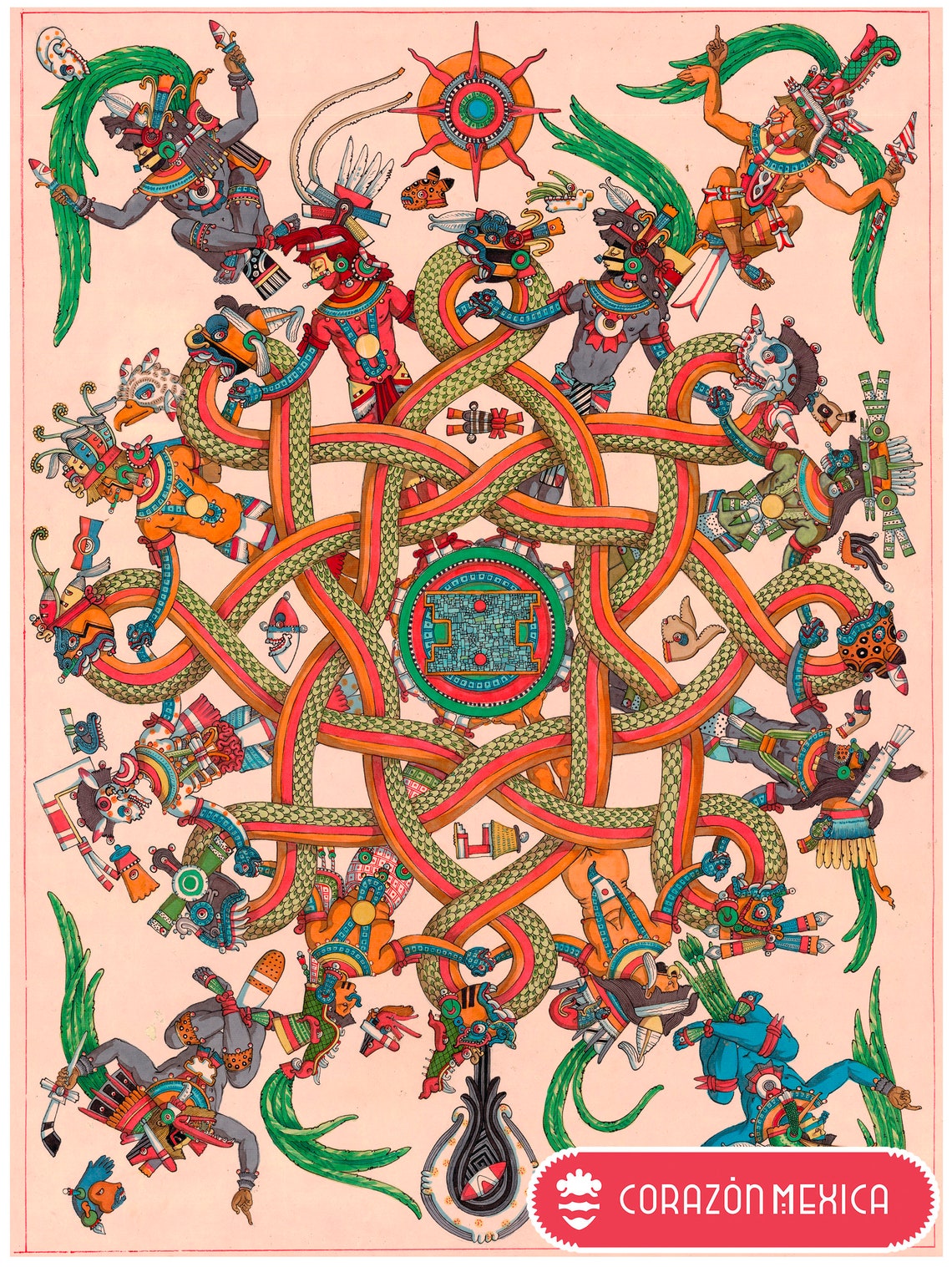 Ometeotl. Aztec Mexican Spirituality Corazon Mexica Mexica - Etsy