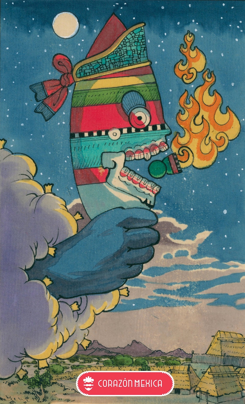 Hueytecpatl Ace of Flints. Mexica Aztec Tarot Corazon | Etsy