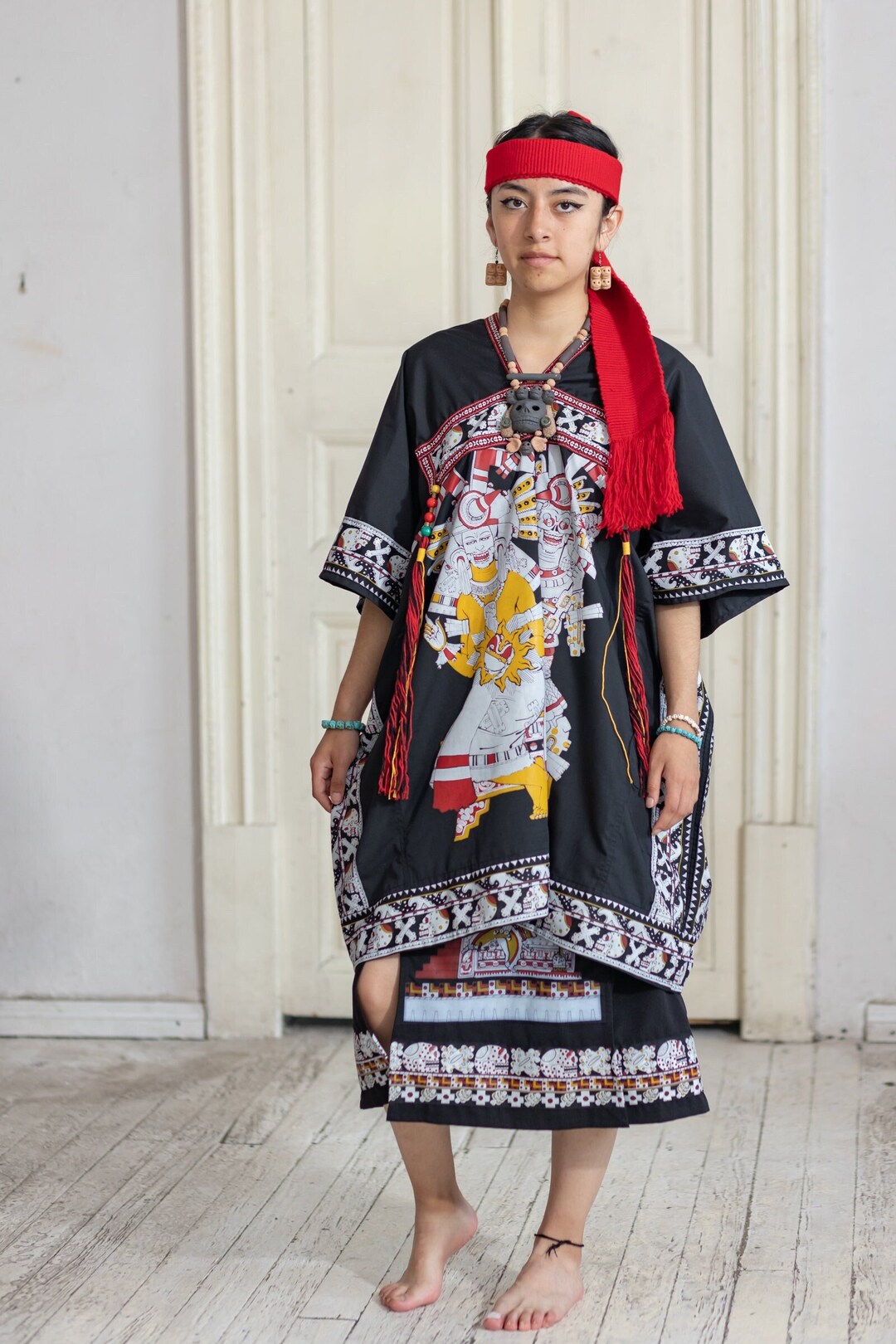 Mictlan Huipil, Mexica Aztec Regalia, Mictlantecuhtli, Mictecacihuatl ...