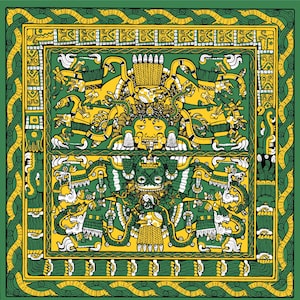 Mexica bandana, handkerchief, Nahui Tezcatlipoca, Quetzalcoatl, Xipe ...