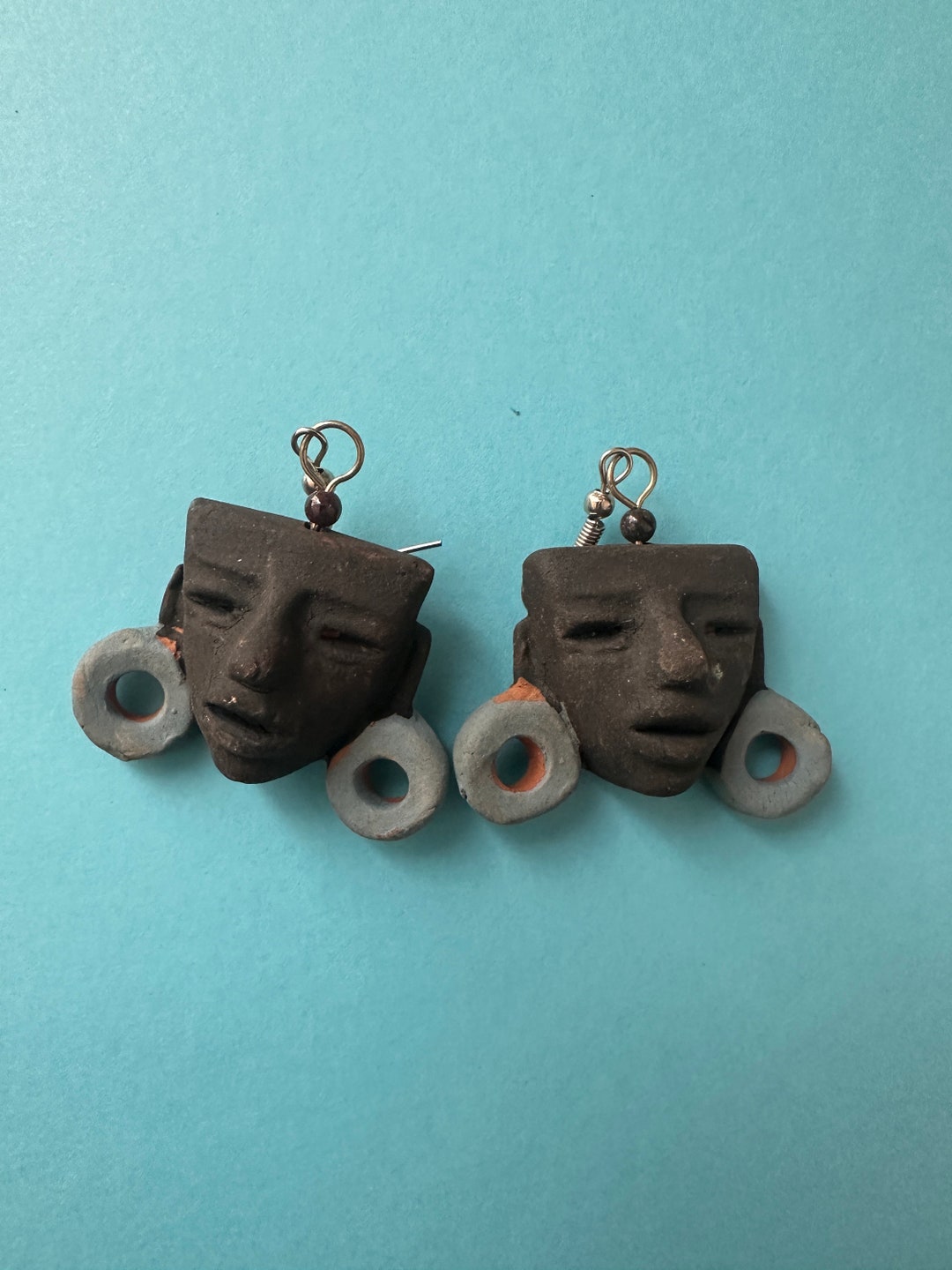 Teotihuacan Xayacatl, Teotihuacan Mask Earrings, Mexica aztec Jewellery ...
