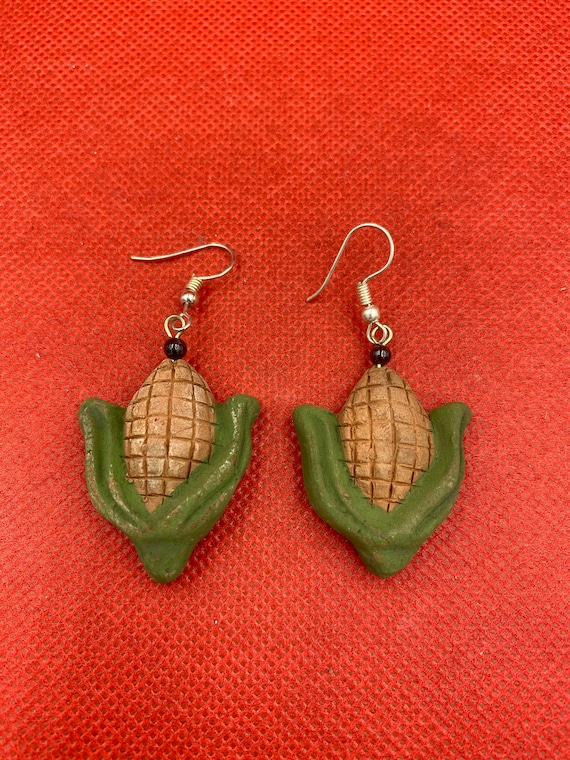 Elonacochtin Elote Corn Ear Maize Earrings Mexica aztec - Etsy