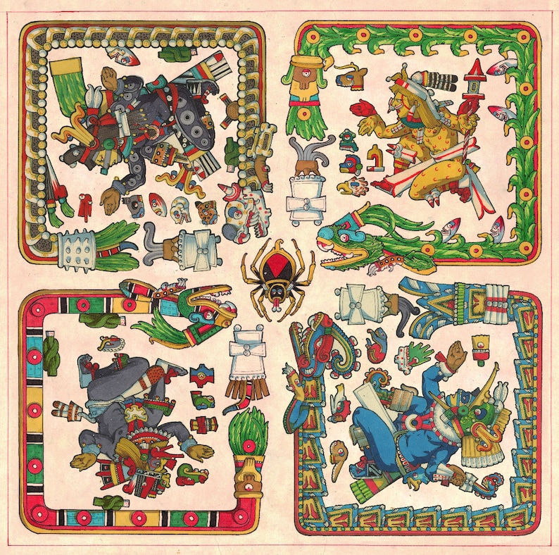 The Four Tezcatlipoca. Mexican Aztec Art Mythology Aztec - Etsy