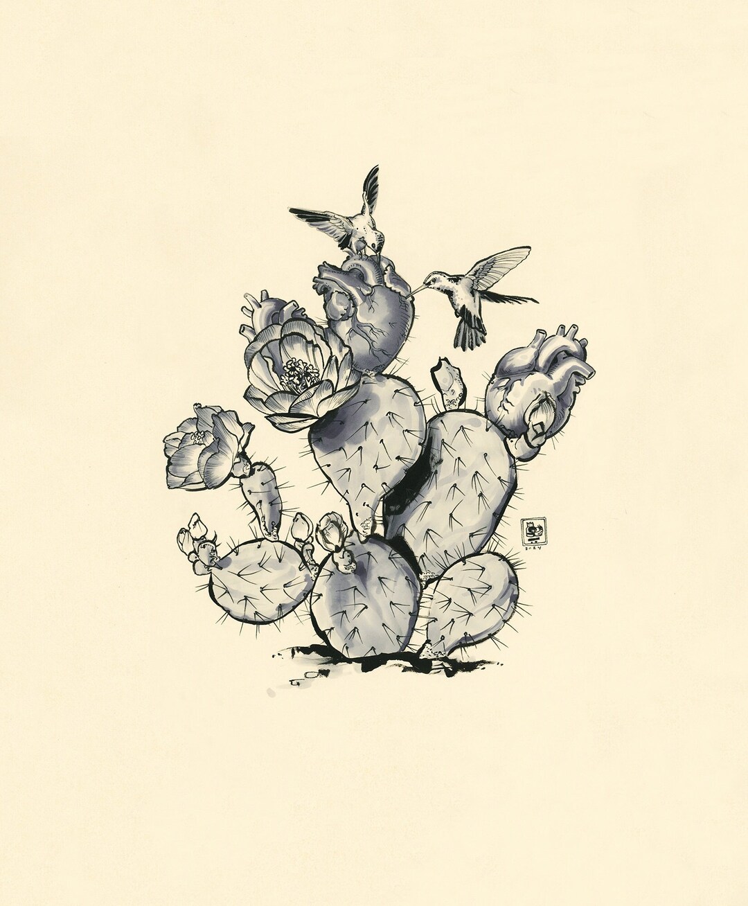 Los Colibríes - the Hummingbirds - Huitzillin, Nopal, Cactus, Tuna ...