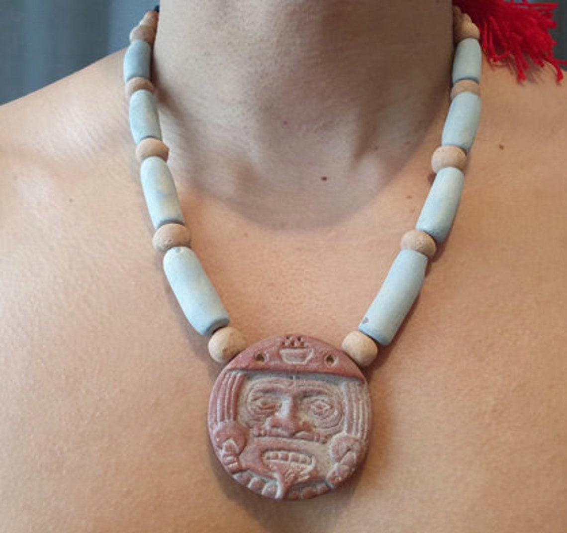 Chalchiuhcozcatl Green Stone Necklace Mexica Aztec | Etsy