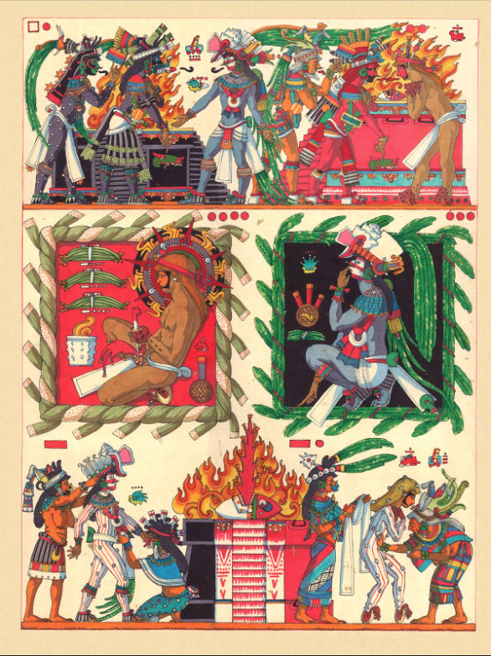 The Birth of the Fifth Sun Inic Macuilli Tonatiuh - Etsy