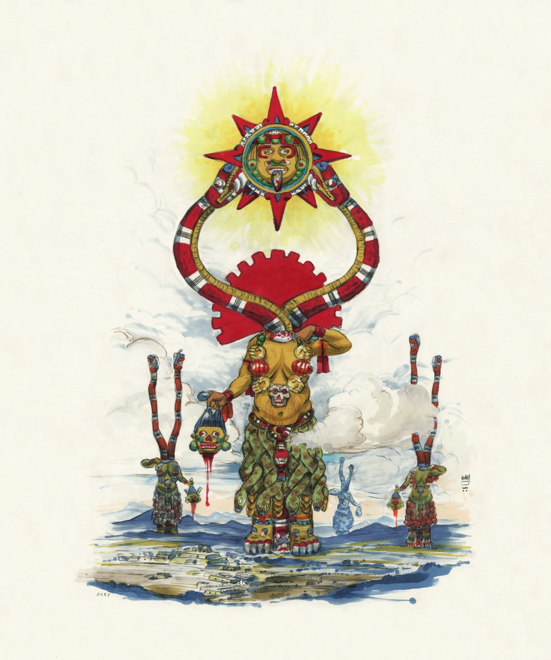 The Sacrifice of Coatlicue. Aztec, Mexican Spirituality, Art, Corazon ...