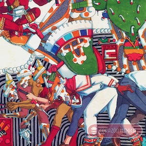 Teocalli Mexicana, Large Print, Aztec Mexican Spirituality Art, Corazon ...