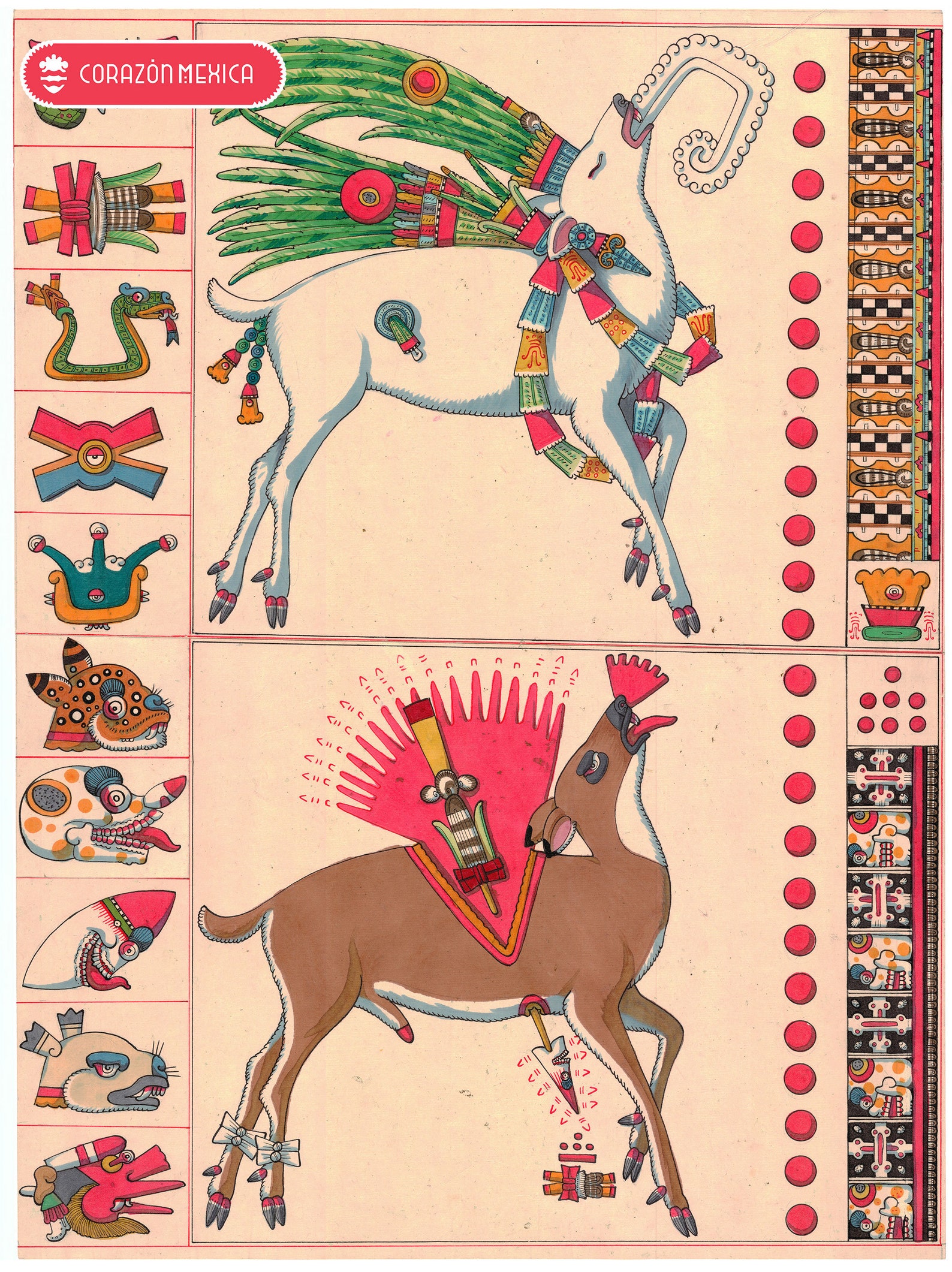 Mazatl Almanac Deer Hunt Spiritual Sacred Calendar - Etsy España