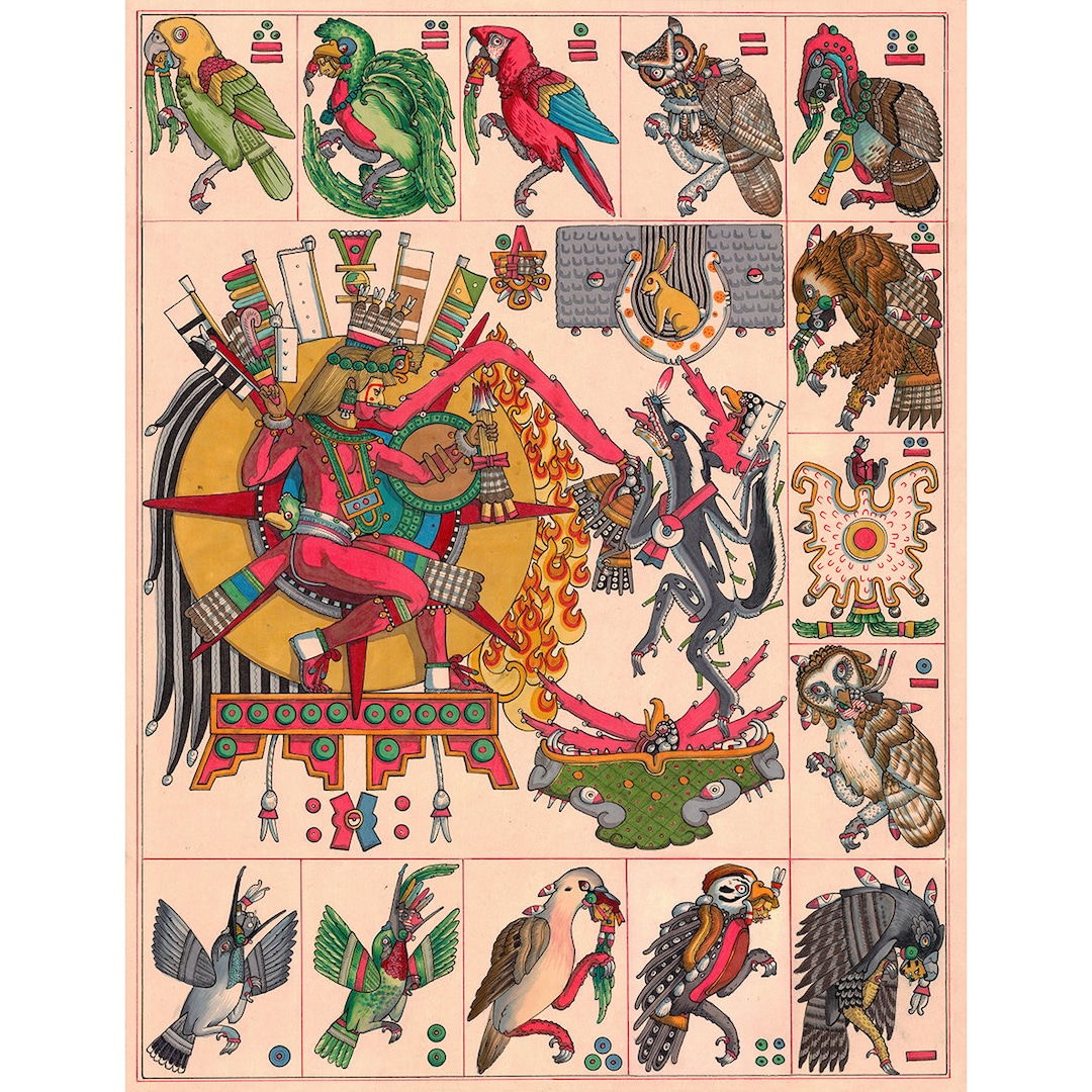 Nahualtototl Amoxtli, Spirit Animal, Naghual, Nagual Bird, Aztec Divination Sacred Calendar - Etsy